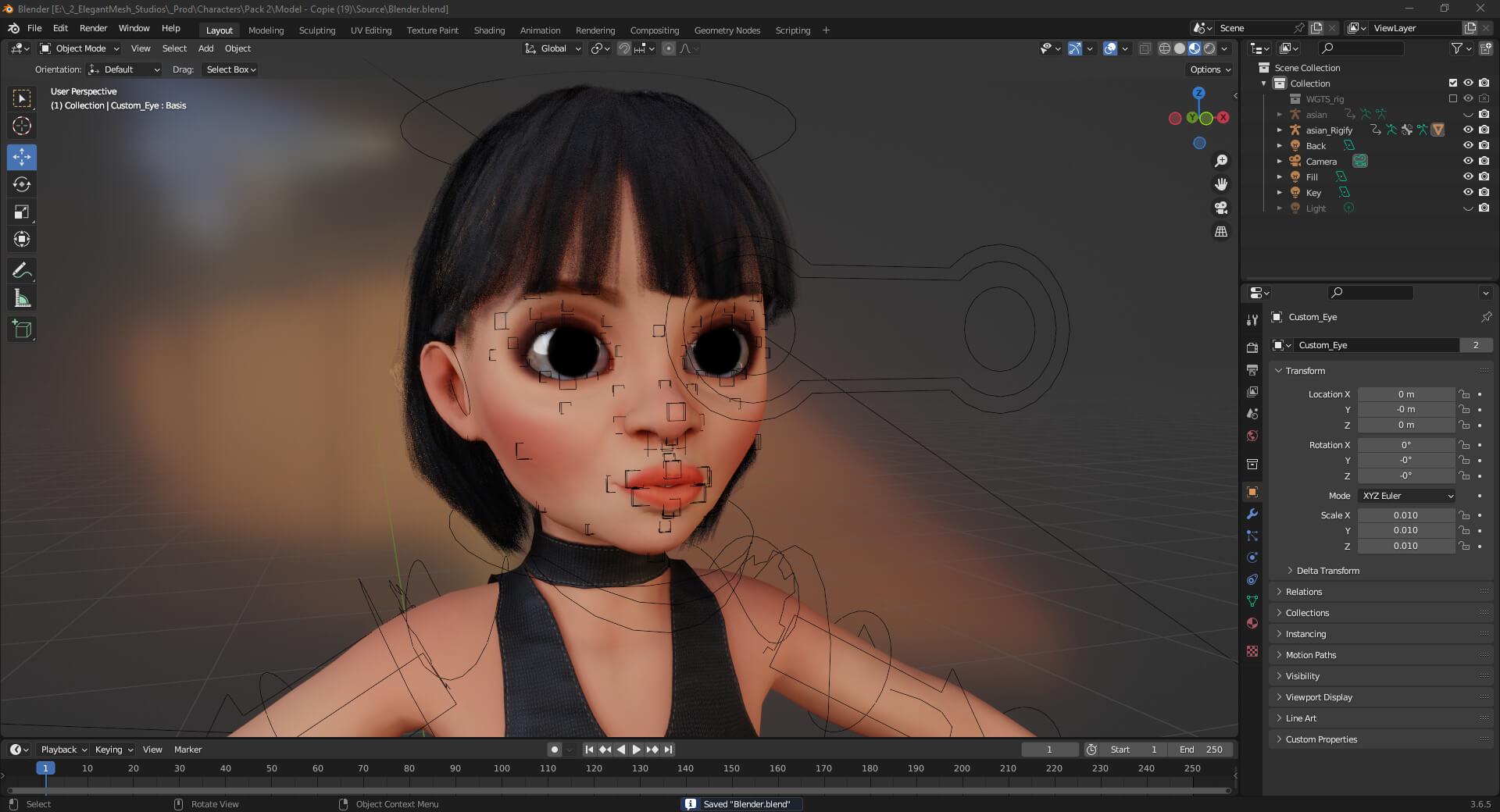 Stylized Cute Woman - 3D Model by Elegant Mesh 3D
