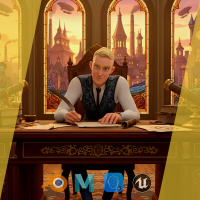 Cartoon Gentleman in Fancy Waistcoat - 3D Model by Elegant Mesh 3D