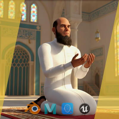 Cartoon IMAM Muslim Spiritual Leader - 3D Model by Elegant Mesh 3D