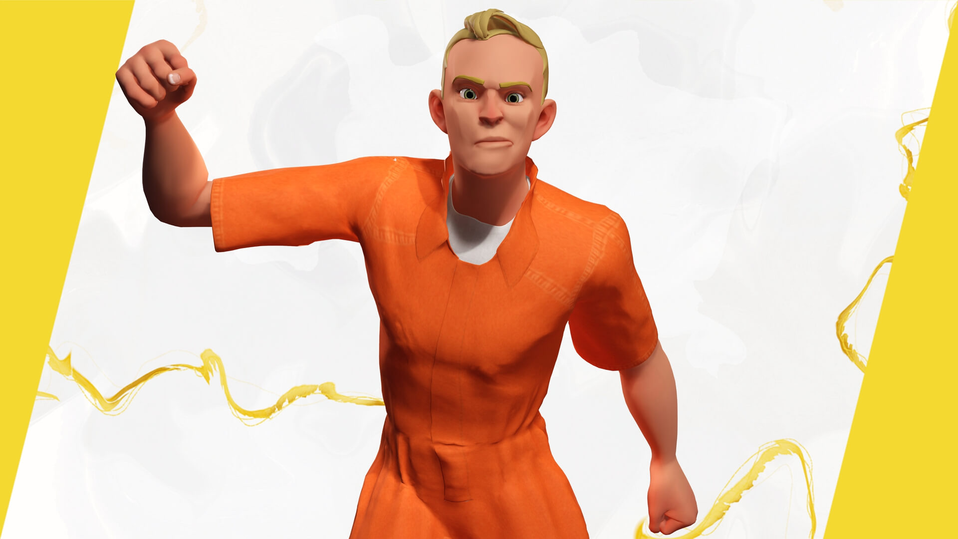 Cartoon Prisoner in Orange Jumpsuit - 3D Model by Elegant Mesh 3D