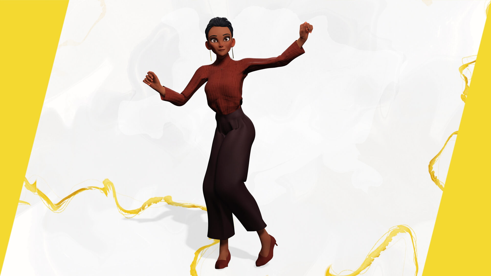 Cartoon Woman With Casual Winter Clothes - 3D Model by Elegant Mesh 3D