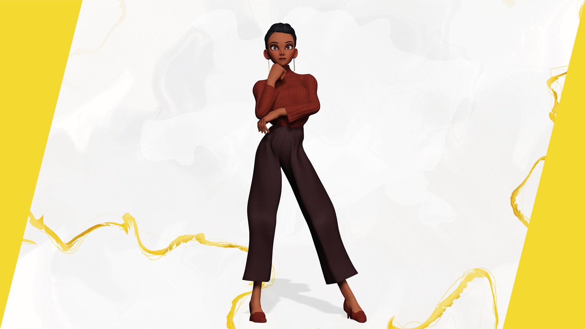 Cartoon Woman With Casual Winter Clothes - 3D Model by Elegant Mesh 3D