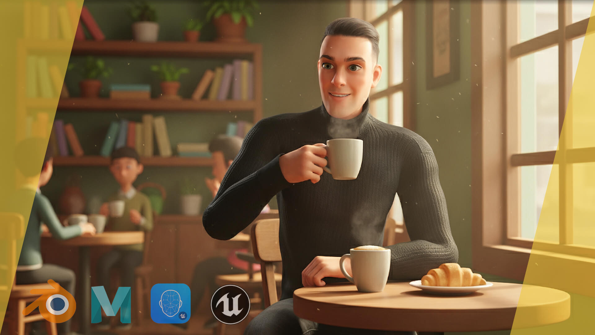 Casual Male in Turtle-Neck 3D Model by Elegant Mesh 3D