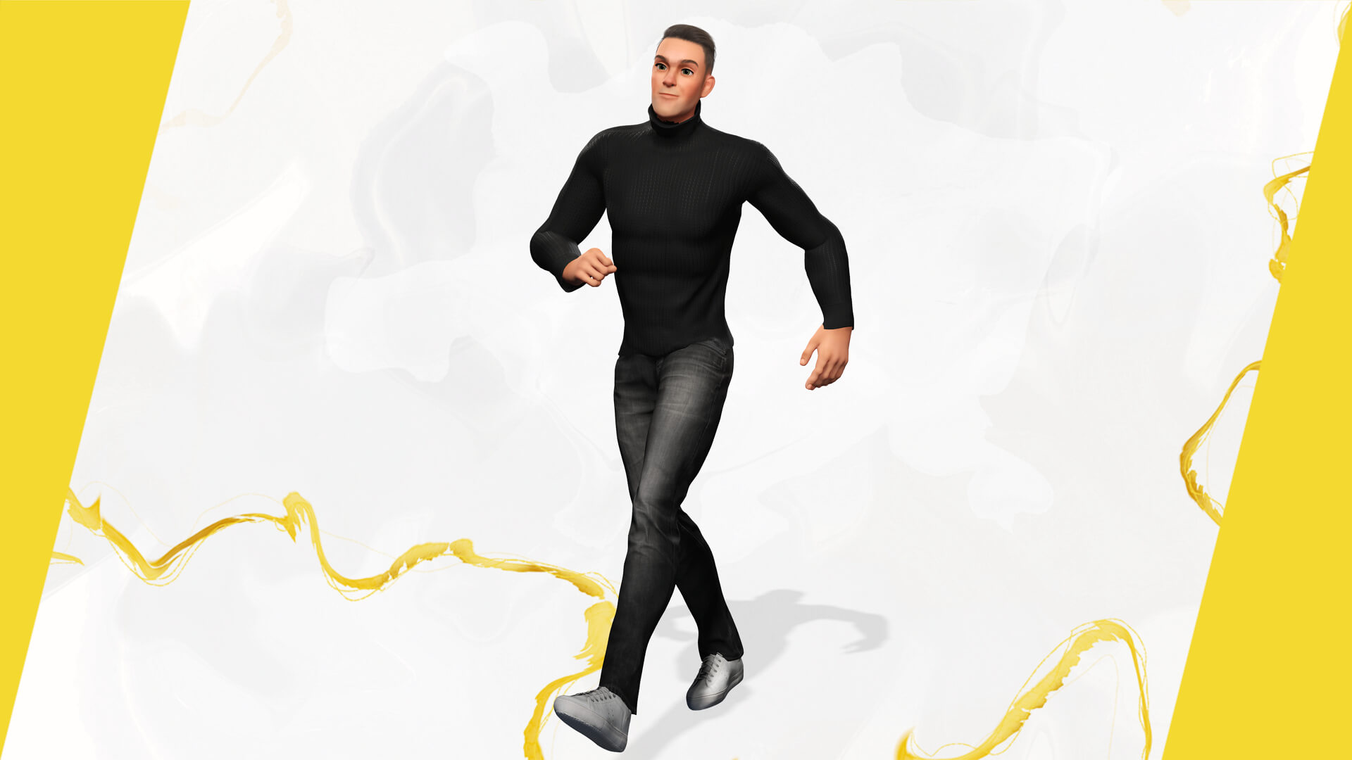 Casual Male Turtle-Neck Cartoon Semi Realistic 3D Model by Elegant Mesh 3D