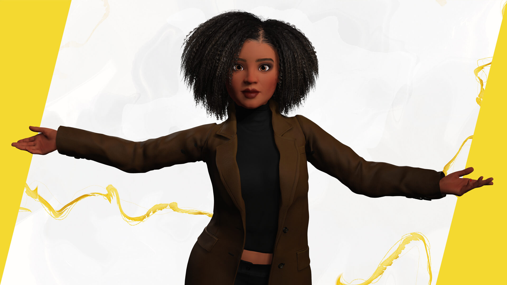 Classic Cartoon Black African Woman - 3D Model by Elegant Mesh 3D