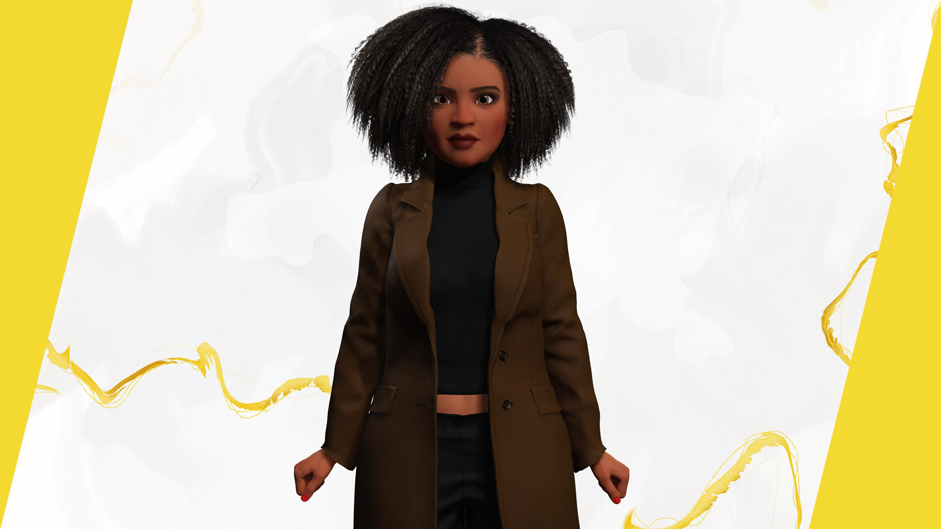 Classic Cartoon Black African Woman - 3D Model by Elegant Mesh 3D