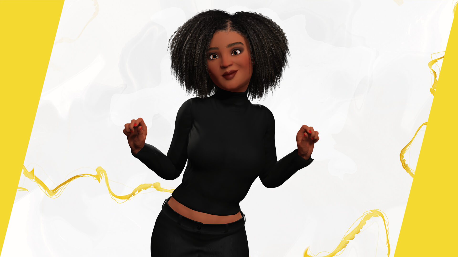 Classic Cartoon Black African Woman - 3D Model by Elegant Mesh 3D