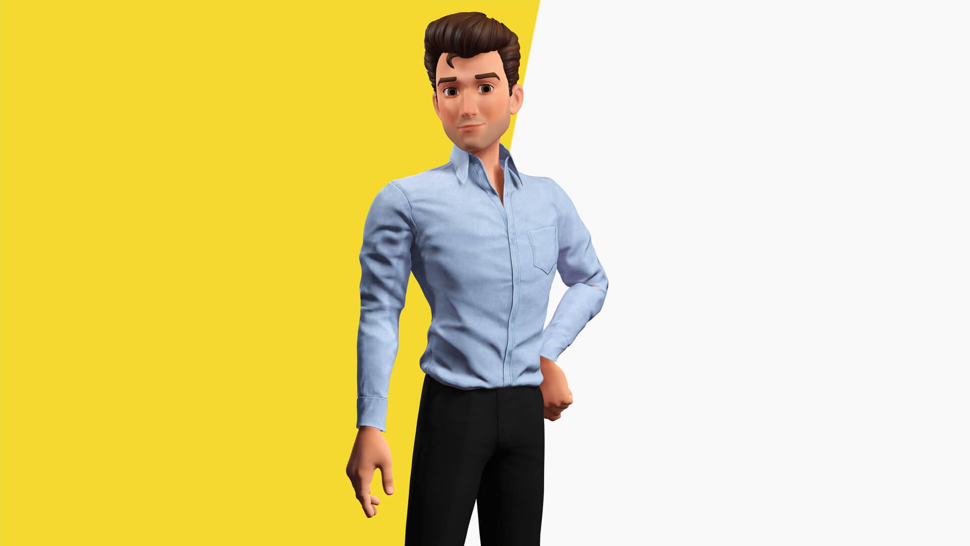 Classic Cartoon Man Character - 3D Model by Elegant Mesh 3D