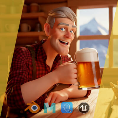 Stylized Lumberjack Character - 3D Model by Elegant Mesh 3D