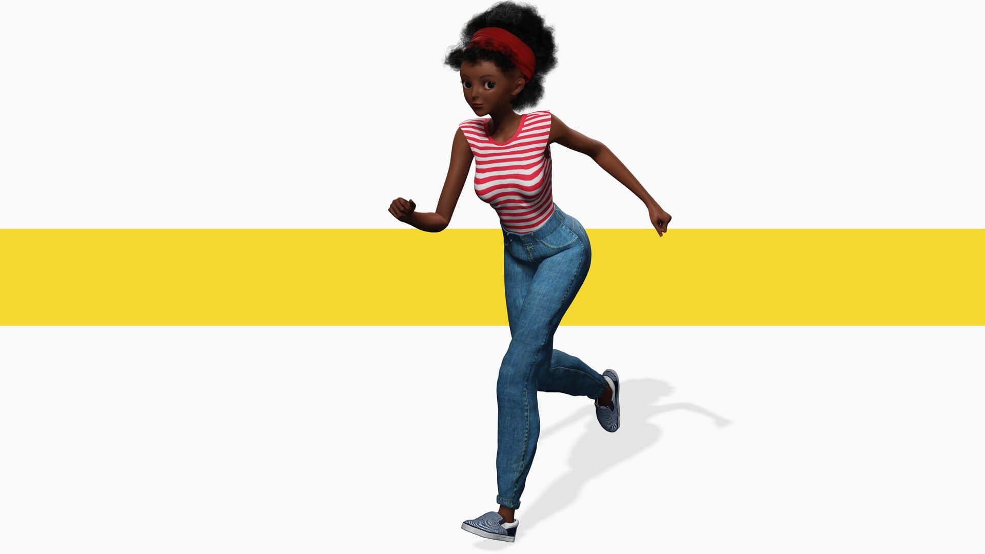 Cute African Female Cartoon Black Afro - 3D Model by Elegant Mesh 3D