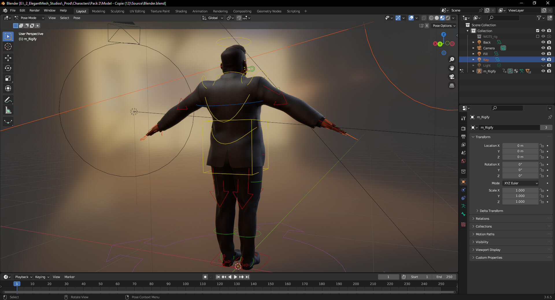 Elegant Black Man Standing Cartoon High-Quality Character 3D Model by ...