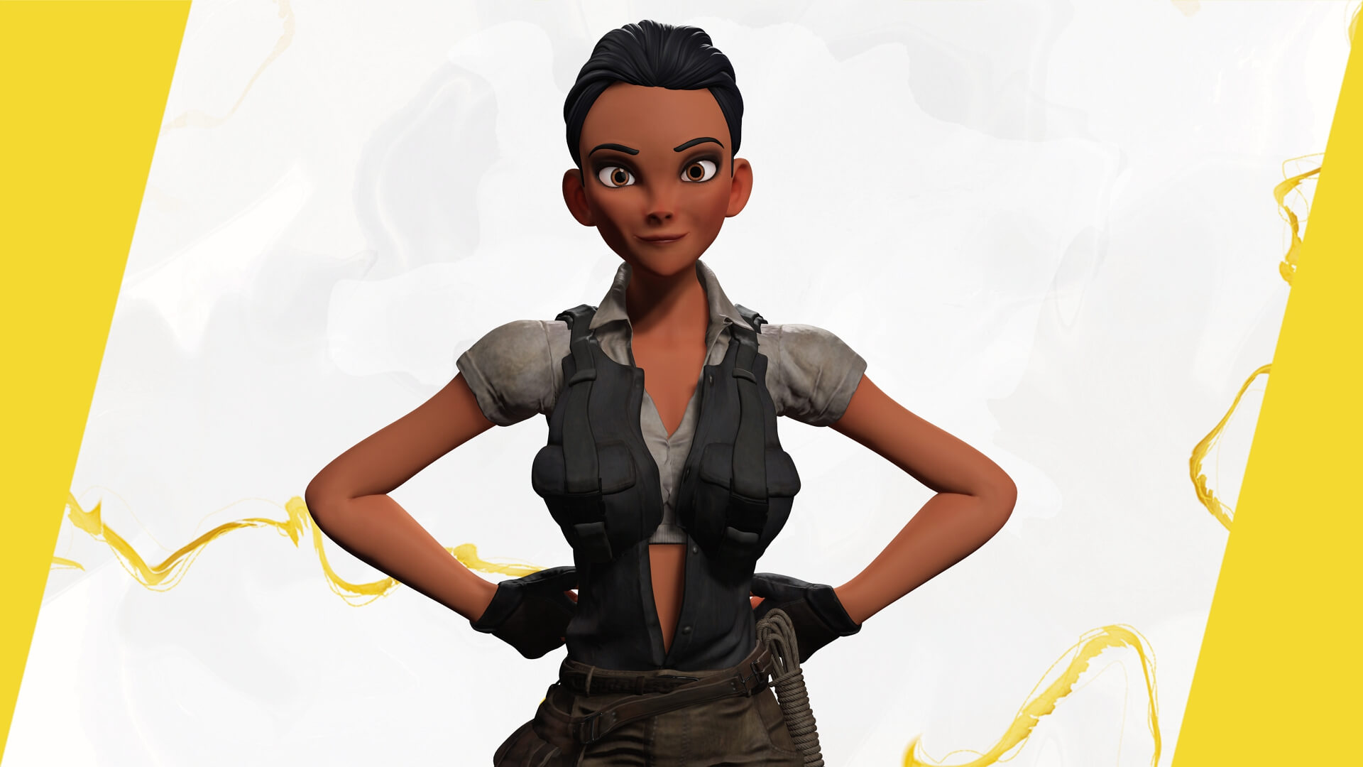 Stylized Adventurous Black Woman - 3D Model by Elegant Mesh 3D