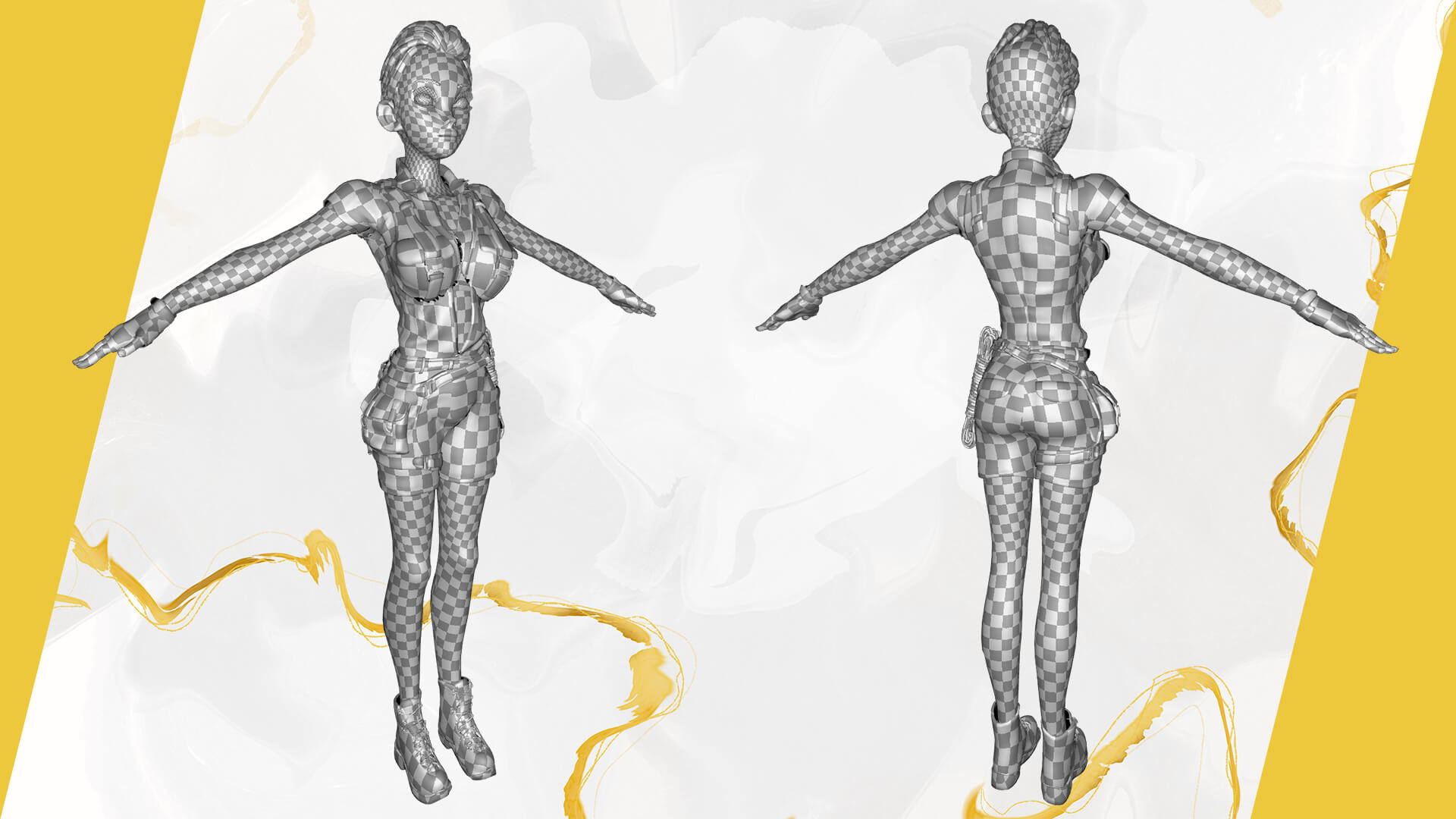 Stylized Adventurous Black Woman - 3D Model by Elegant Mesh 3D