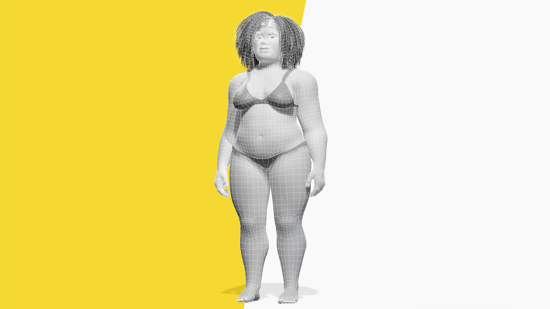 Free Toon Female Character Big Plus Size Stylized Fat Woman - Free 3D Model by Elegant Mesh 3D