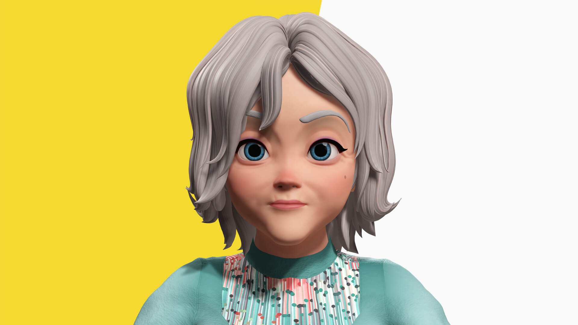 Grandma Cartoon Character - 3D Model by Elegant Mesh 3D