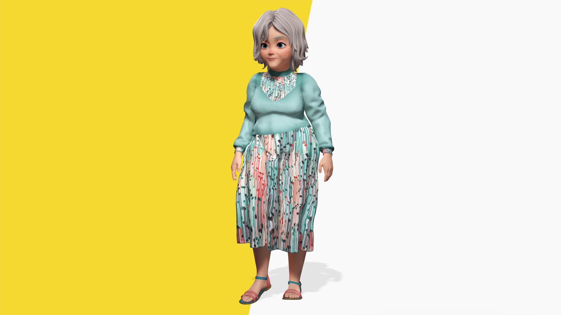 Grandma Cartoon Character - 3D Model by Elegant Mesh 3D