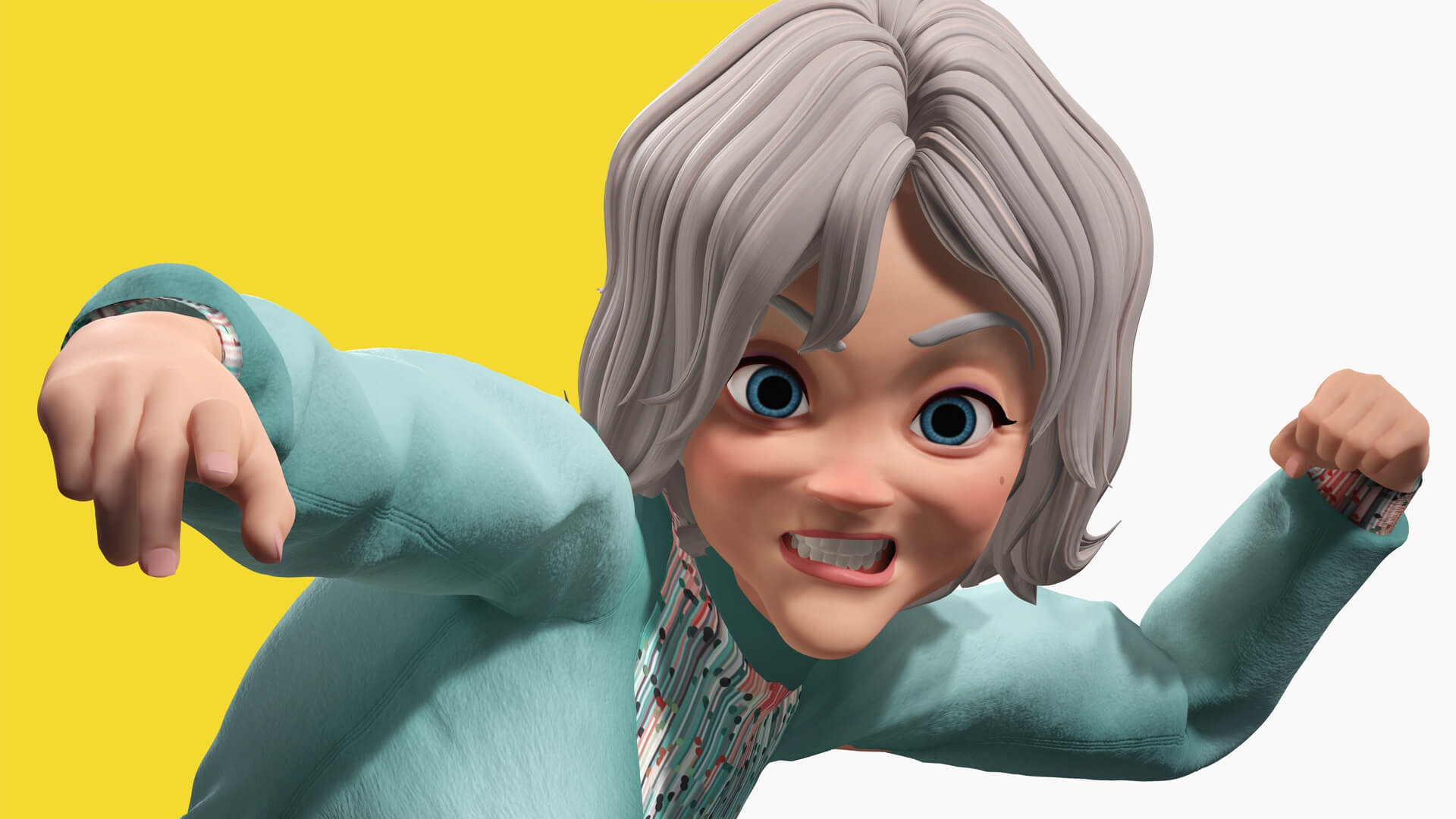 Grandma Cartoon Character - 3D Model by Elegant Mesh 3D