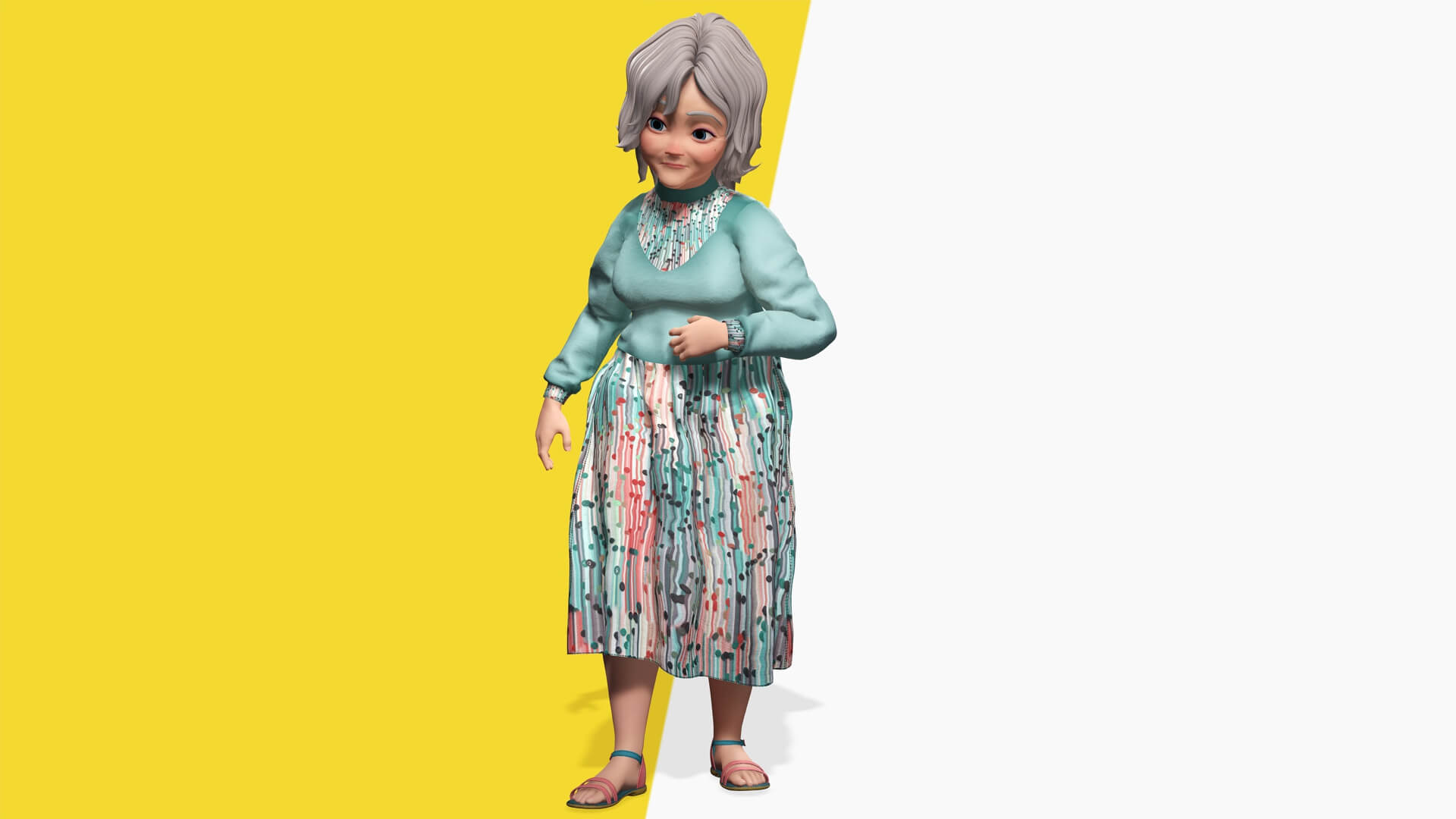 Grandma Cartoon Character - 3D Model by Elegant Mesh 3D