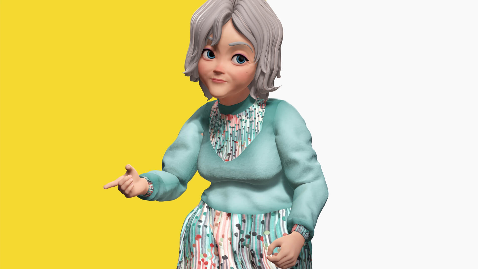 Grandma Cartoon Character - 3D Model by Elegant Mesh 3D