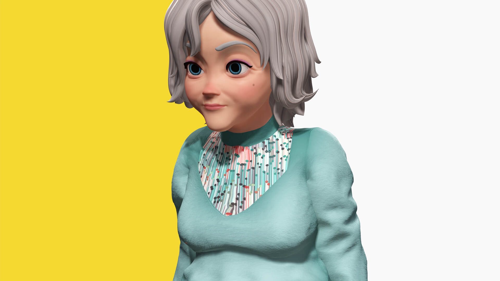 Grandma Cartoon Character - 3D Model by Elegant Mesh 3D