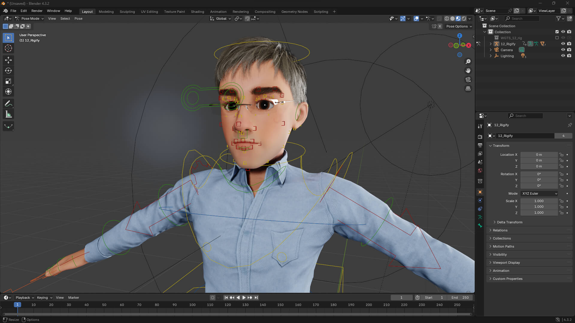 Intellectual Look with Glasses Stylized Professional Male - 3D Model by ...