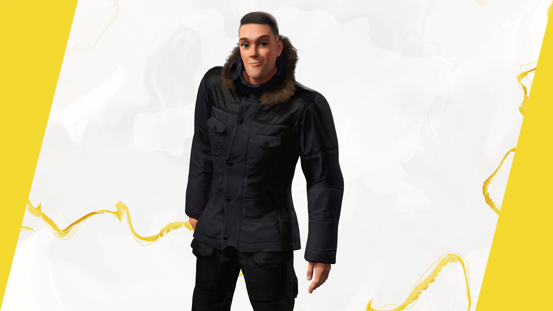 Man in Winter Outfit Stylized Realistic Character Rig - 3D Model by ...