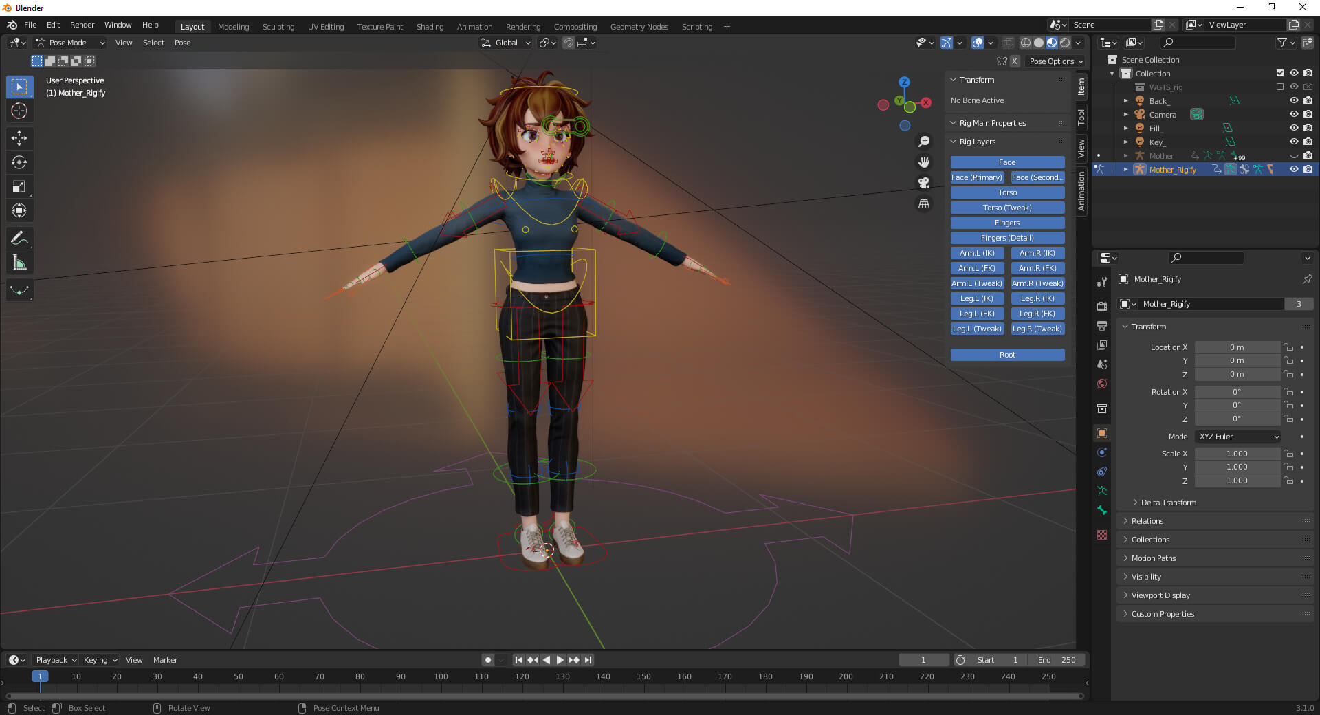 Mother Cartoon Woman Character - 3D Model by Elegant Mesh 3D