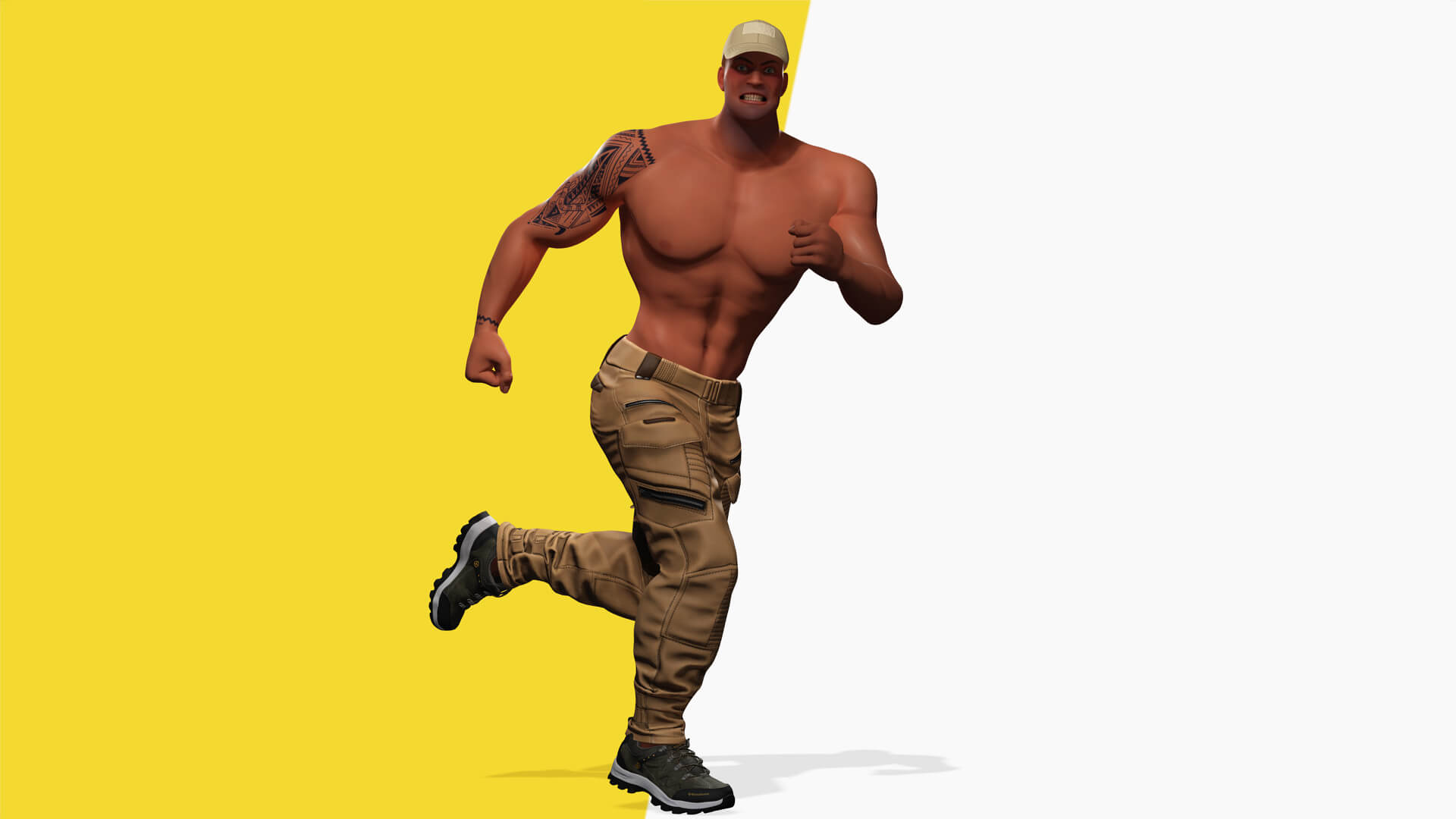 Muscle Stylized Strongman Bodyguard Commander - 3D Model by Elegant Mesh 3D