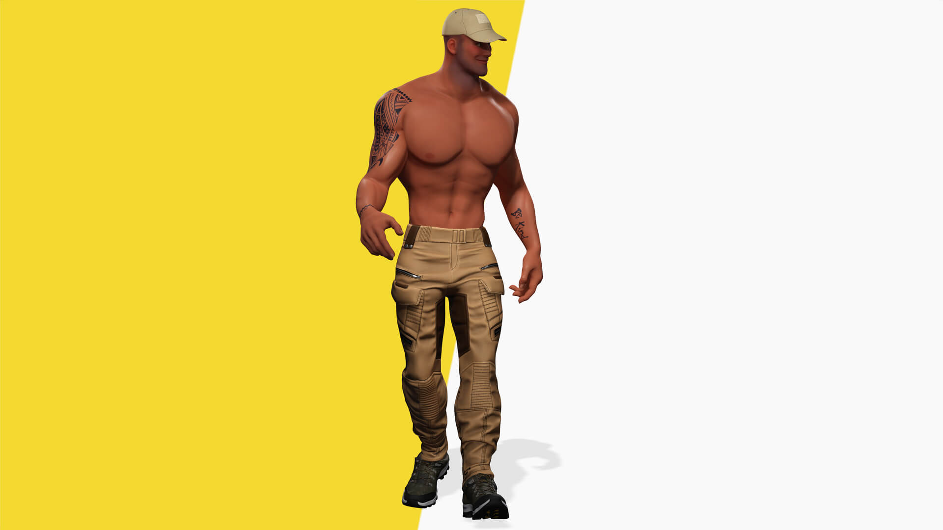 Muscle Stylized Strongman Bodyguard Commander - 3D Model by Elegant Mesh 3D