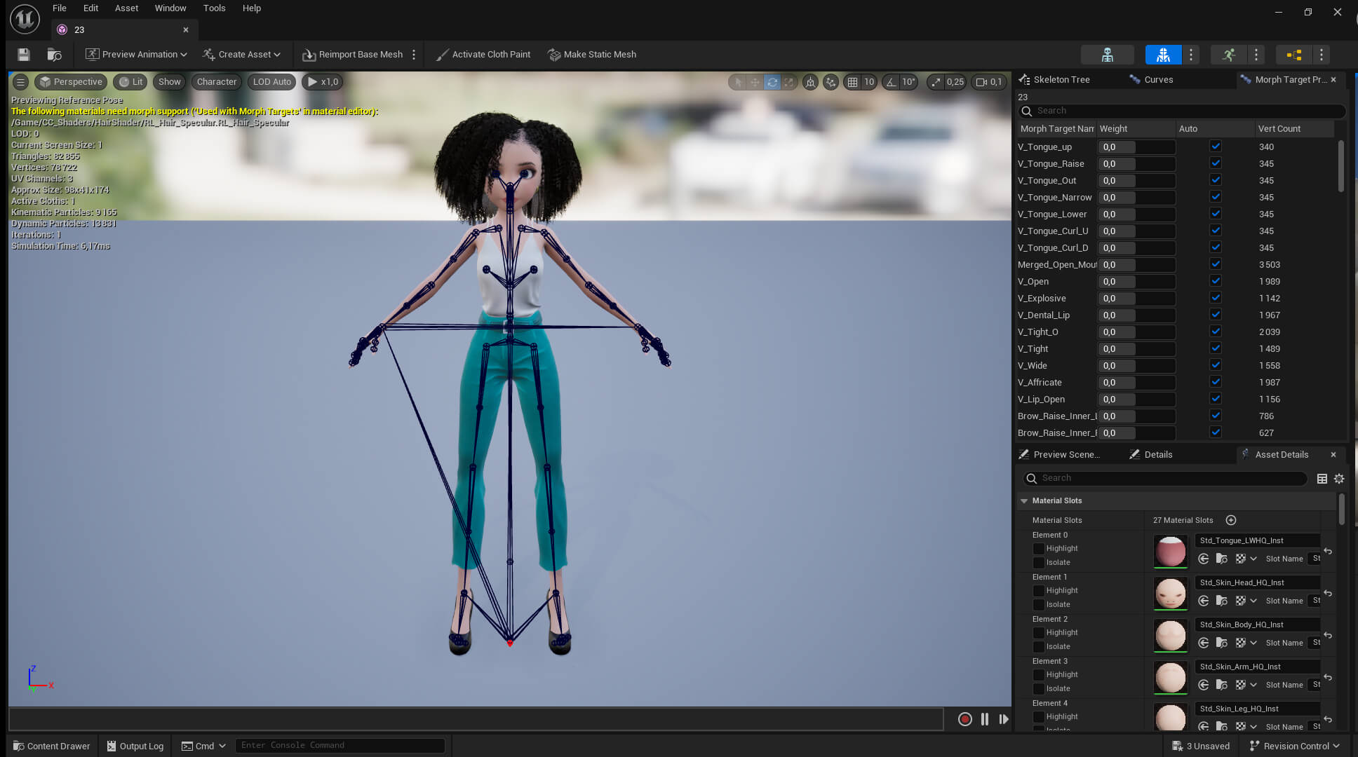 Natural Curly Hair Rigged Stylized 3D Female Expressive Char by Elegant ...