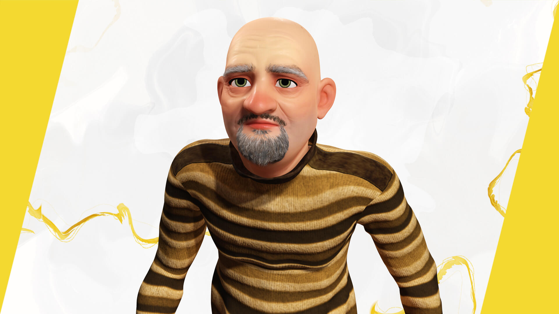 Old Man Cartoon Character Advanced Character Model by Elegant Mesh 3D