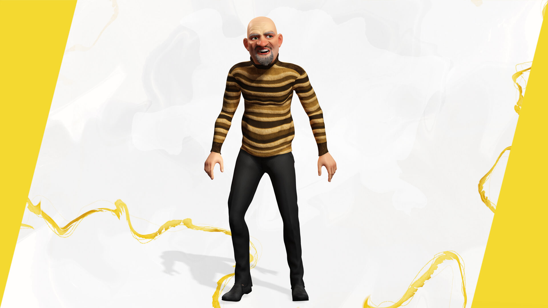 Old Man Cartoon Character Advanced Character Model by Elegant Mesh 3D