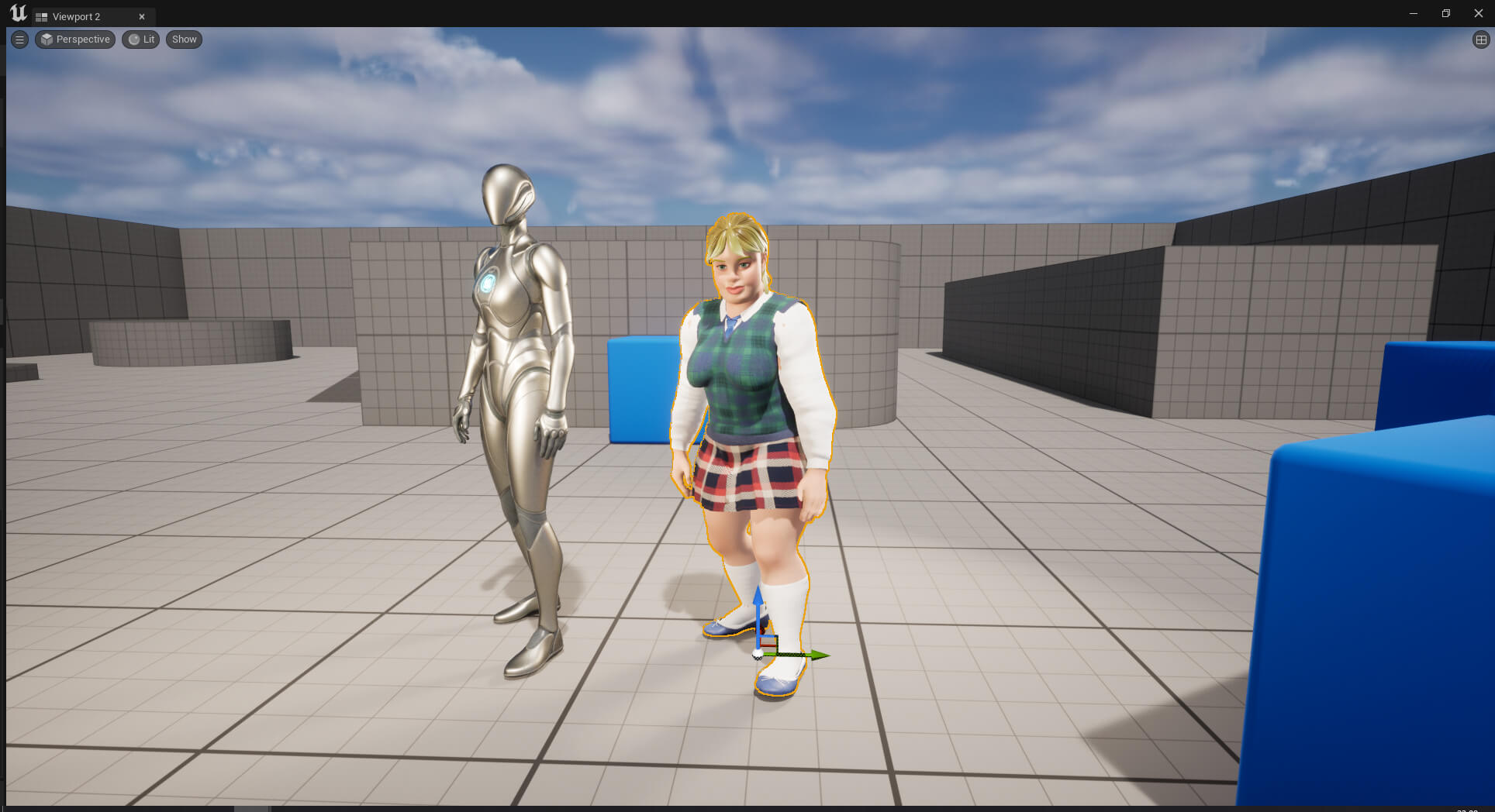 Plus-Size Cartoon Student Girl With Uniform 3D Model by Elegant Mesh 3D