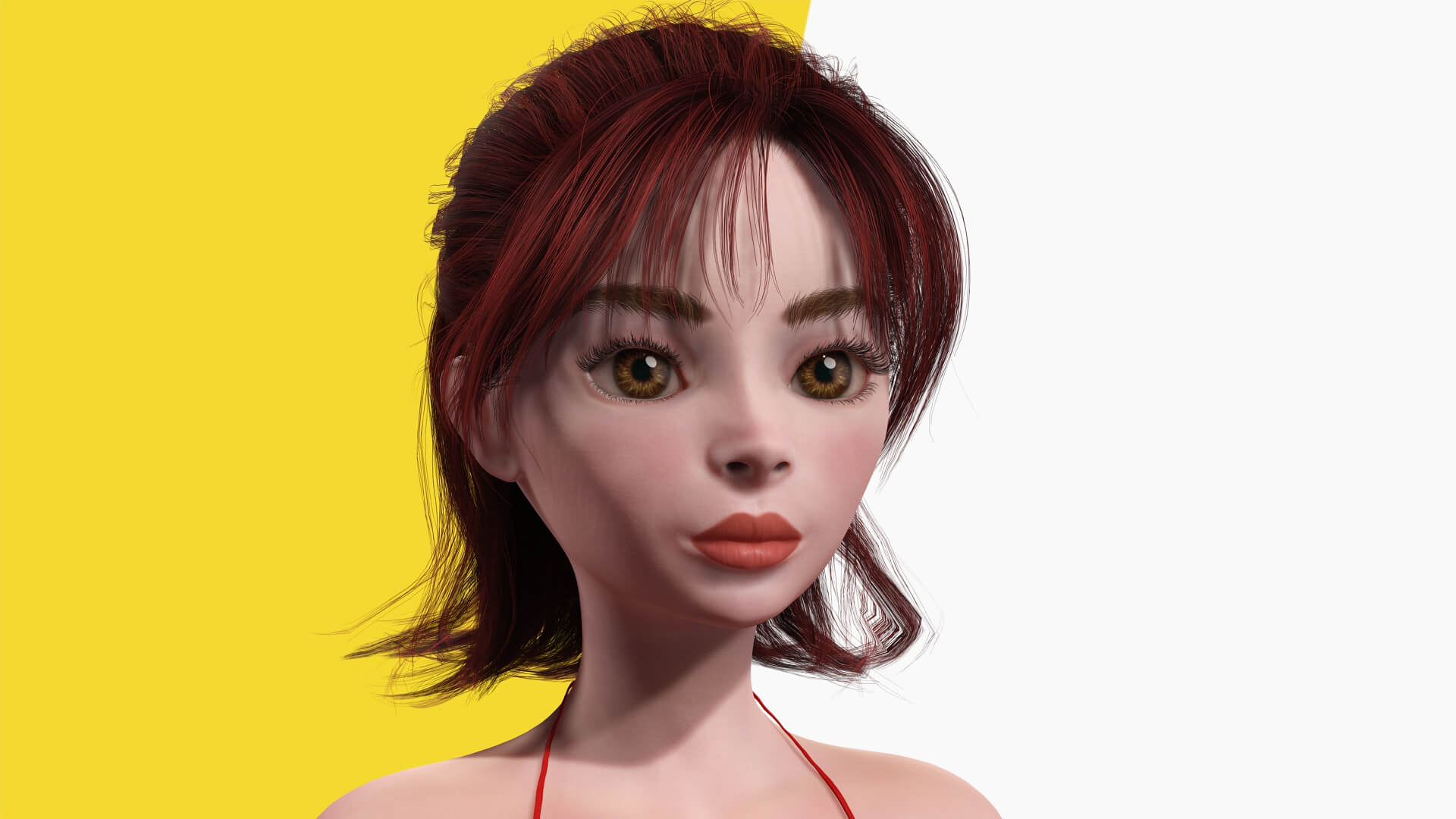 Red Hair Stylized Cartoon Character - 3D Model by Elegant Mesh 3D