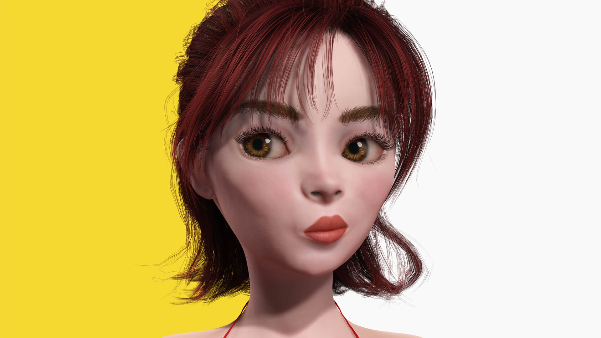 Red Hair Stylized Cartoon Character - 3D Model by Elegant Mesh 3D