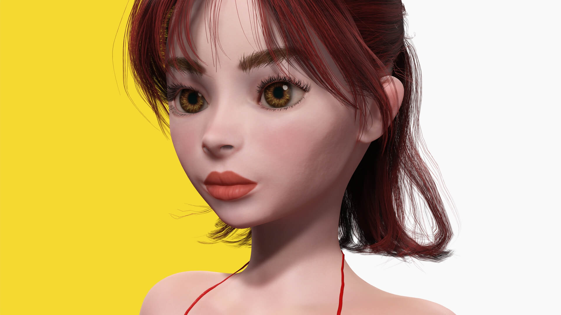 Red Hair Stylized Cartoon Character - 3D Model by Elegant Mesh 3D