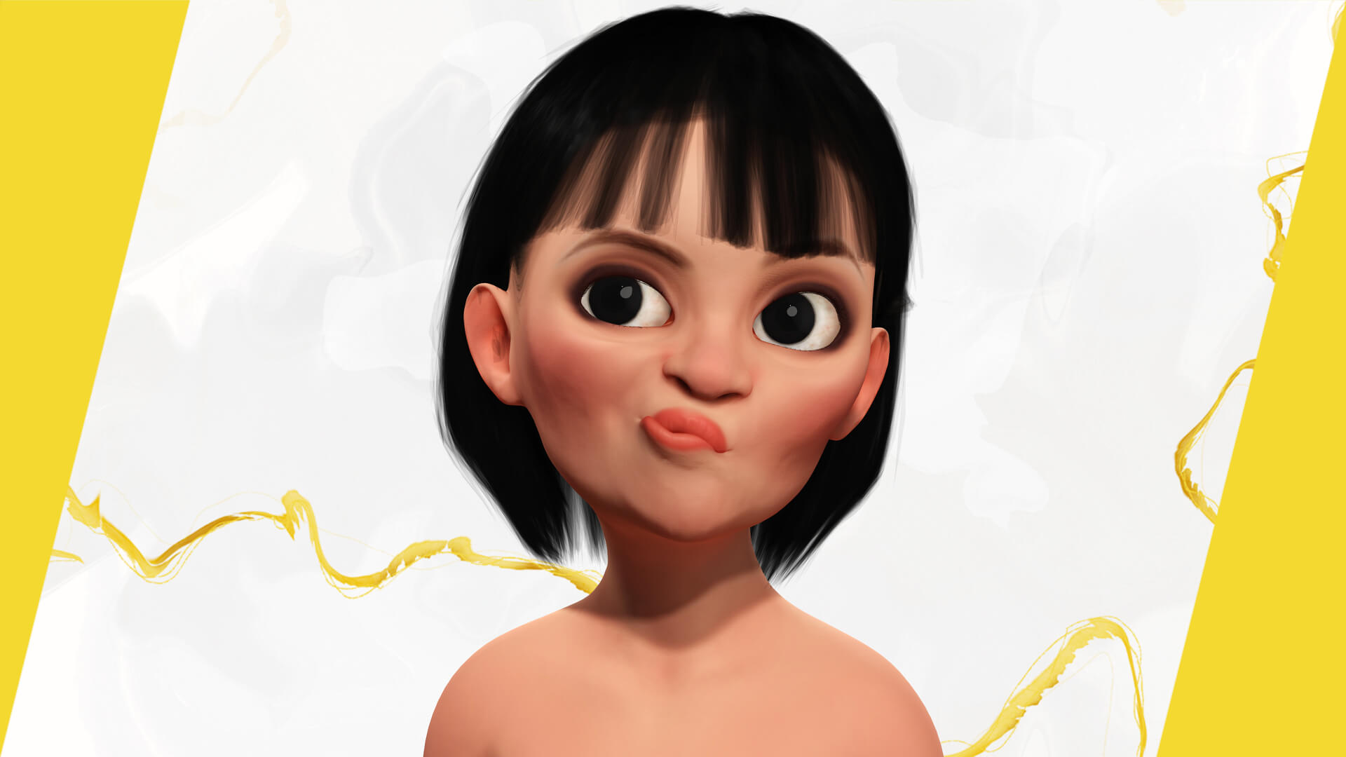 Pretty Girl Realistic Toon Character - 3D Model by Elegant Mesh 3D
