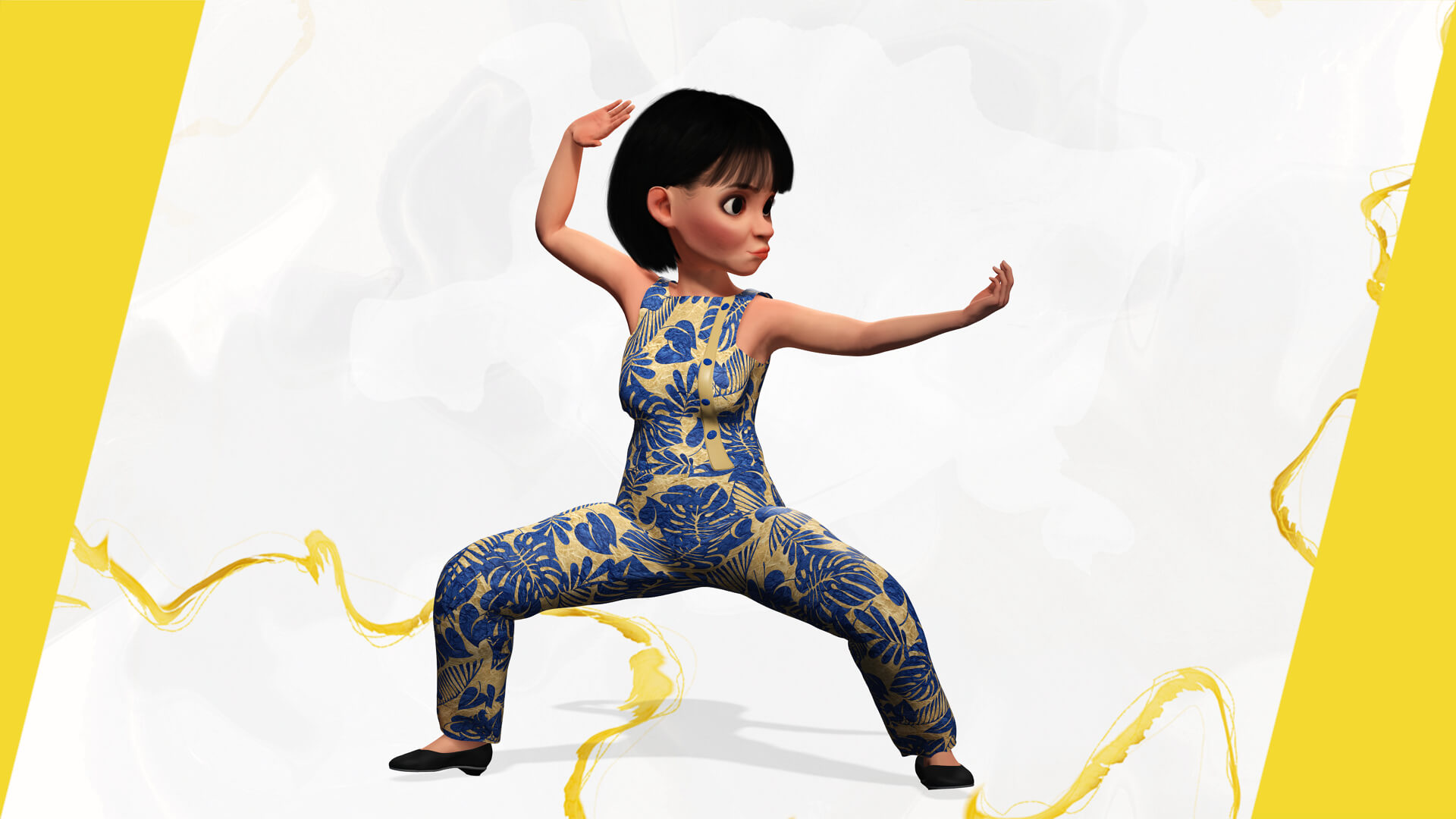 Pretty Girl Cartoon Character - 3D Model by Elegant Mesh 3D