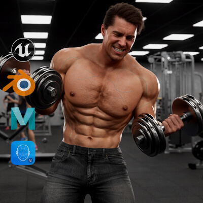 Realistic Strong Male Character Game Ready - 3D Model by Elegant Mesh 3D