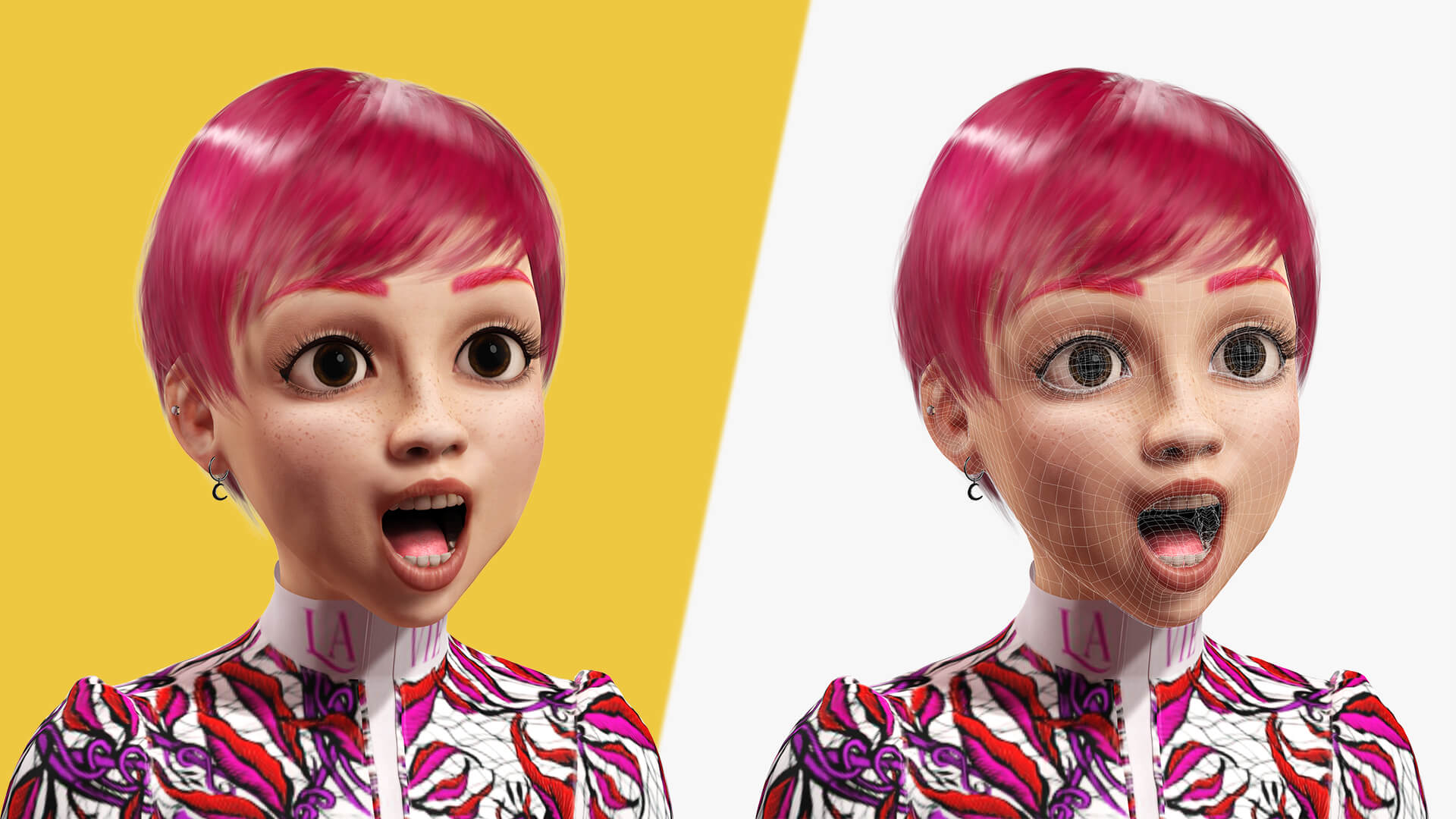 Stylized Cartoon Female 3d Model By Elegant Mesh 3d