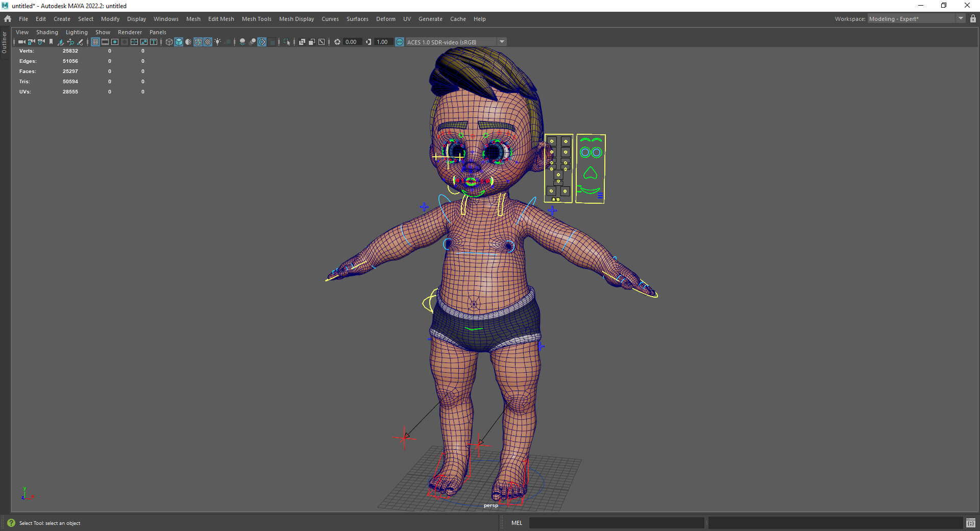 Rigged Boy Little Kid Stylized Anatomy - 3D Model by Elegant Mesh 3D