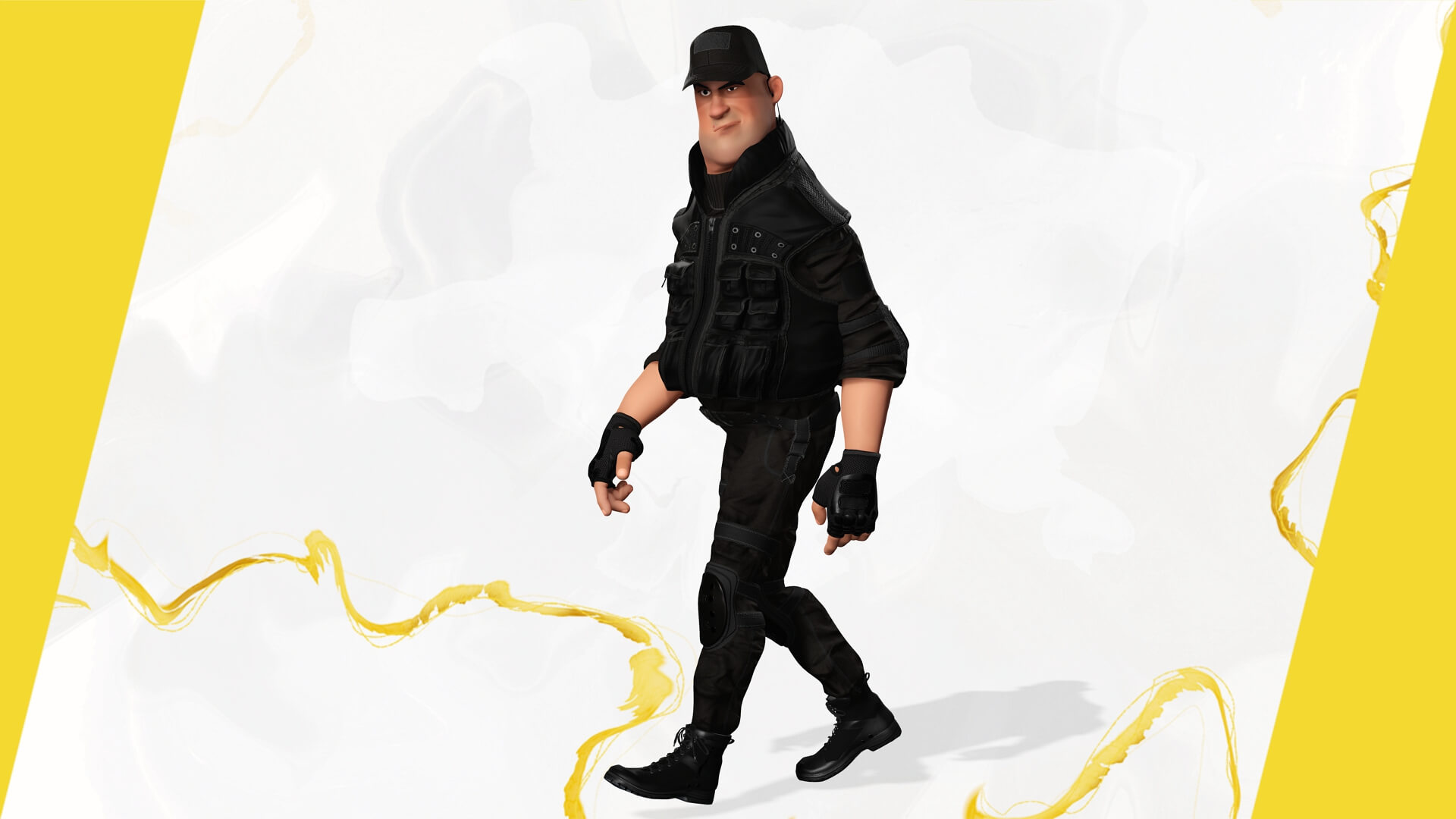 Security Guard Agent Cartoon Character - 3D Model by Elegant Mesh 3D