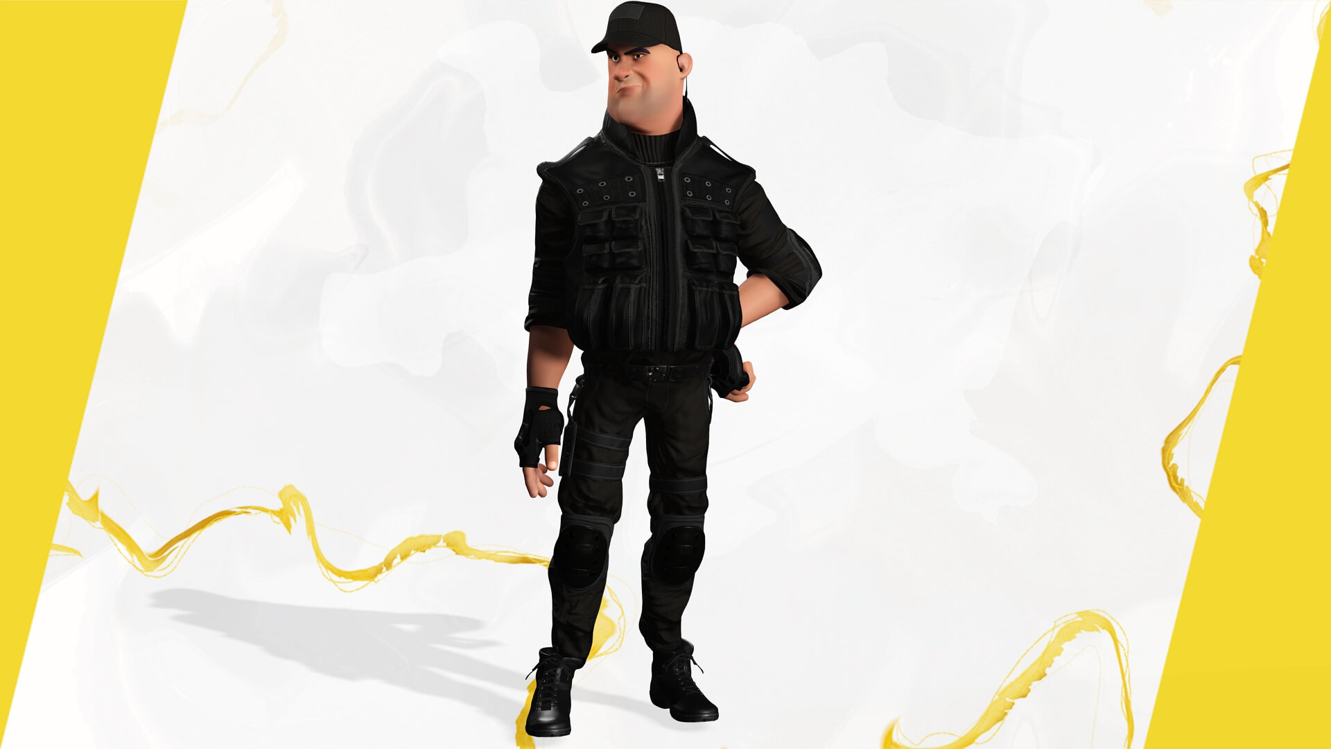 Security Guard Agent Cartoon Character - 3D Model by Elegant Mesh 3D