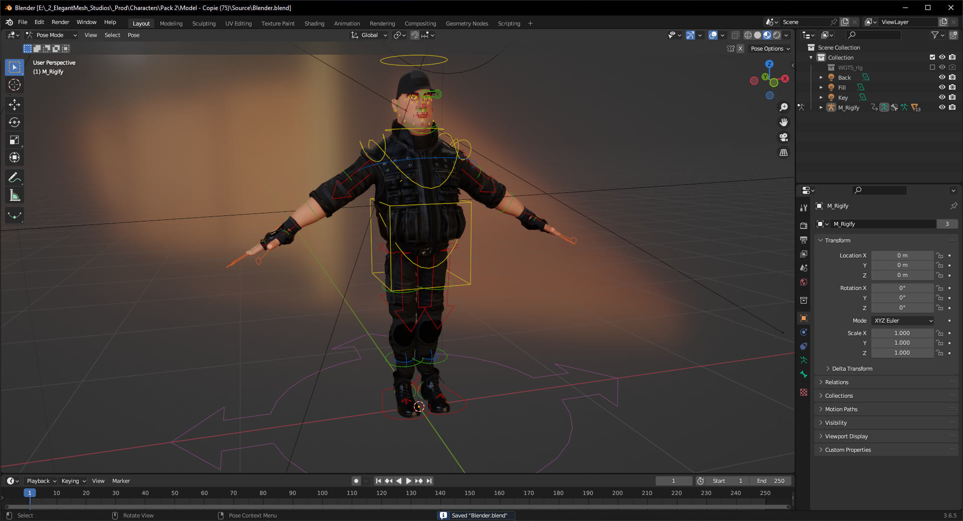 Security Guard Agent Cartoon Character - 3D Model by Elegant Mesh 3D