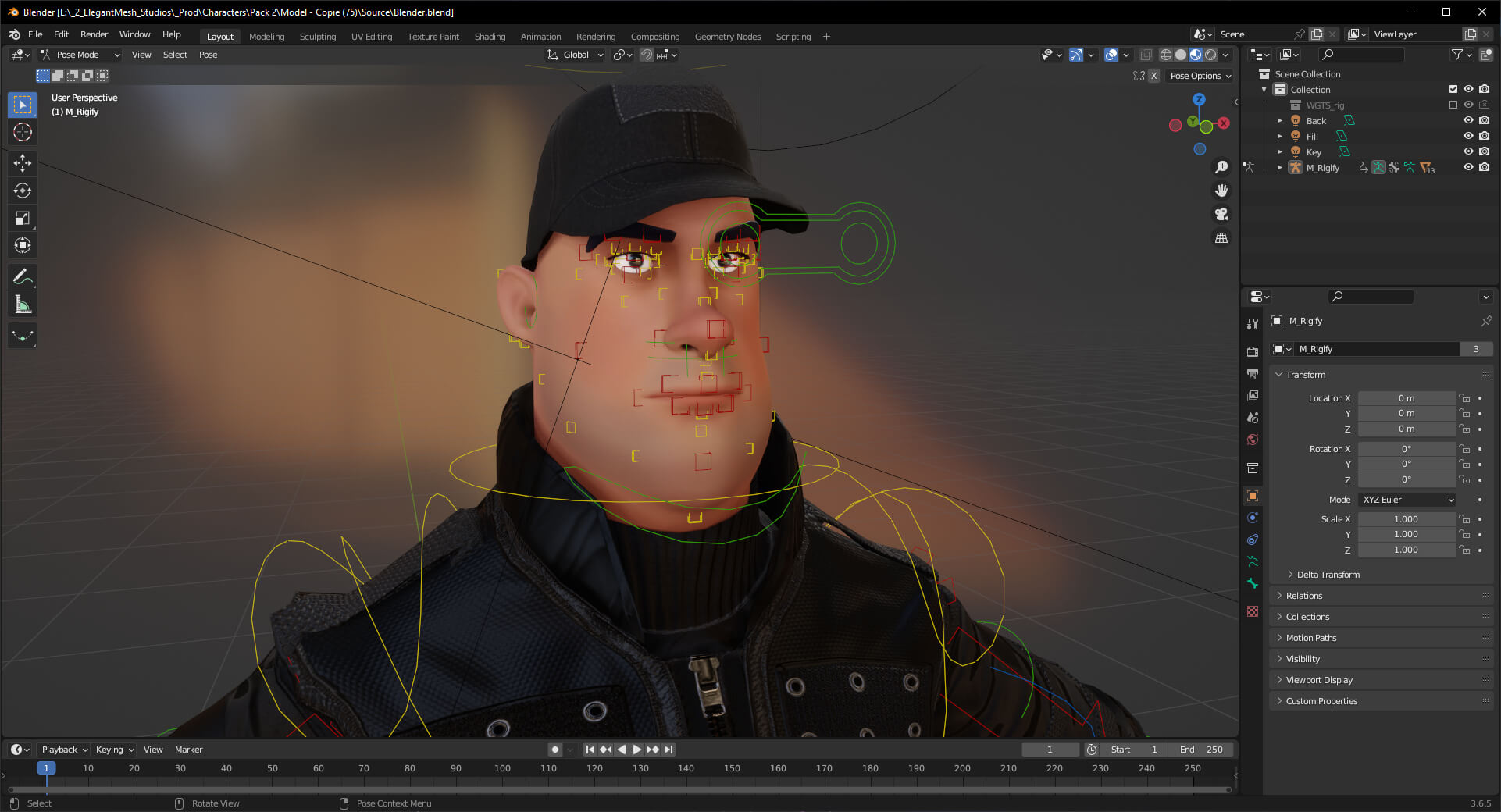 Security Guard Agent Cartoon Character - 3D Model by Elegant Mesh 3D