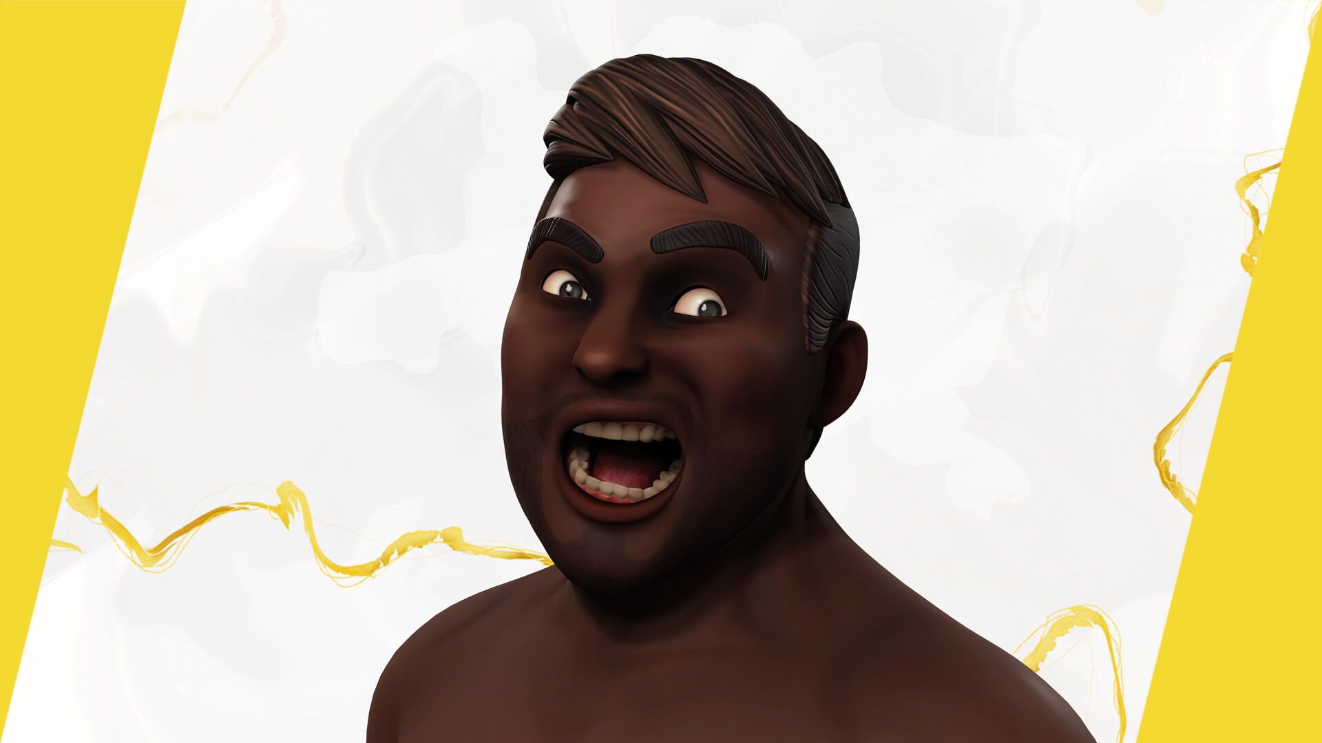 Black Man Cartoon Character - 3D Model by Elegant Mesh 3D