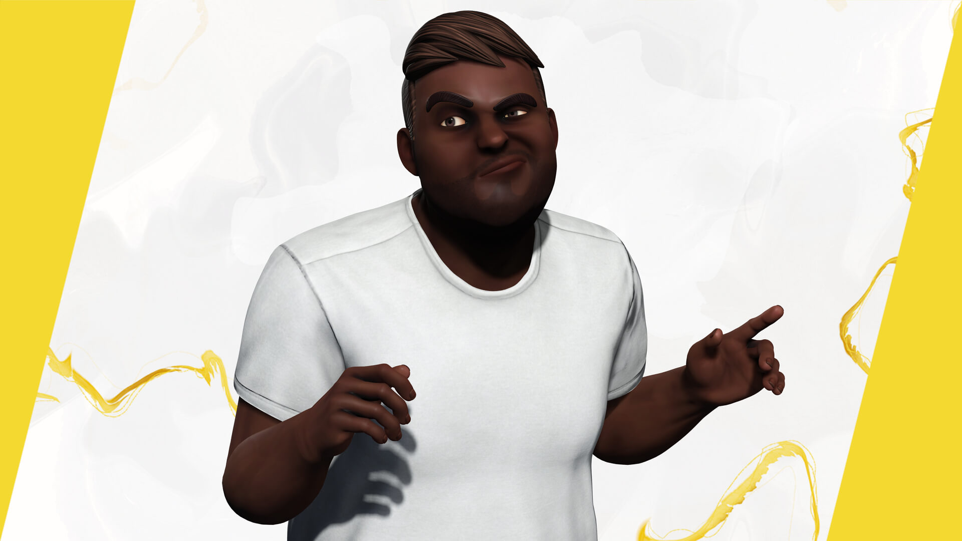 Black Man Cartoon Character - 3D Model by Elegant Mesh 3D
