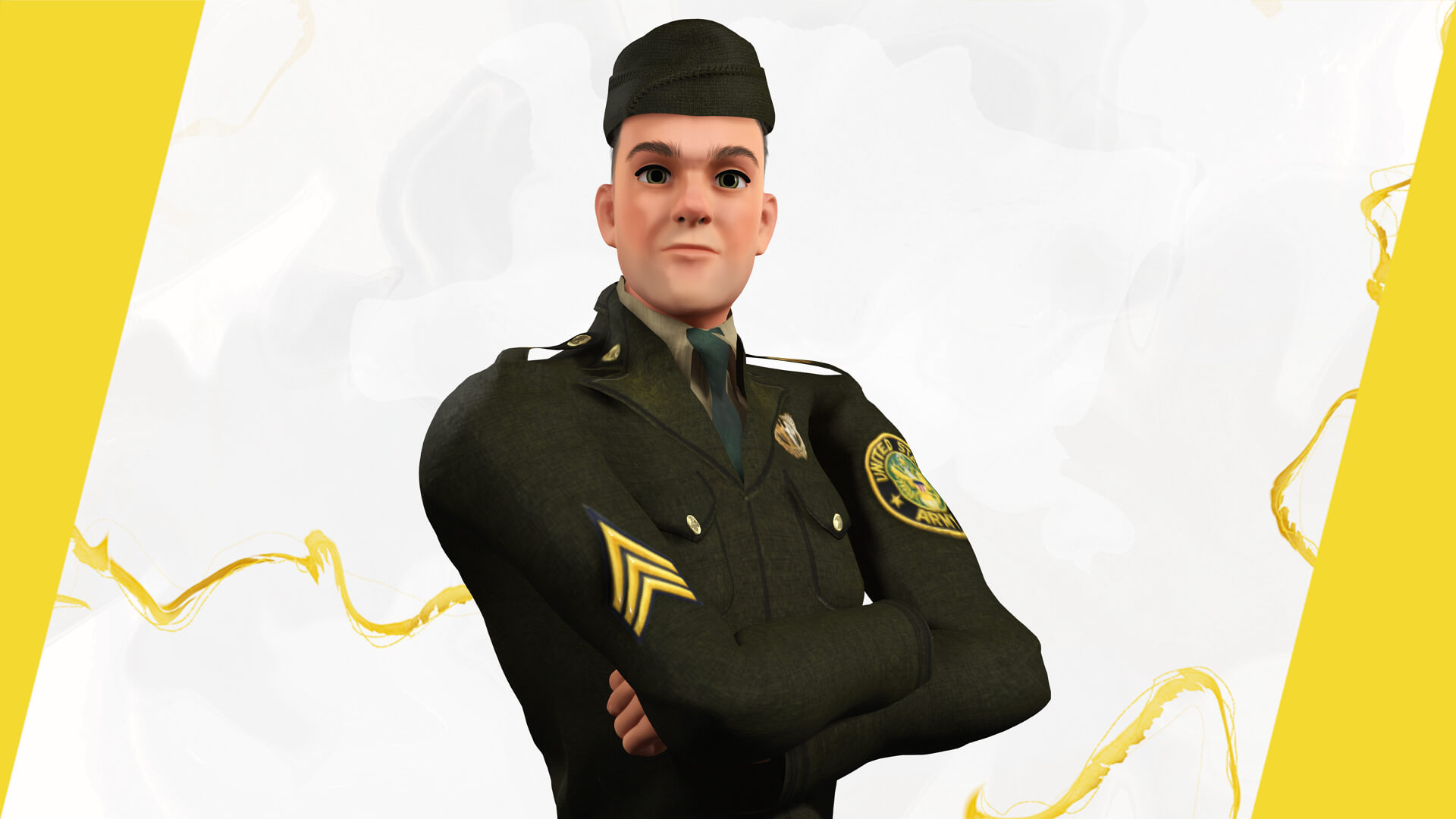 United States Army Soldier Cartoon Character - 3D Model by Elegant Mesh 3D