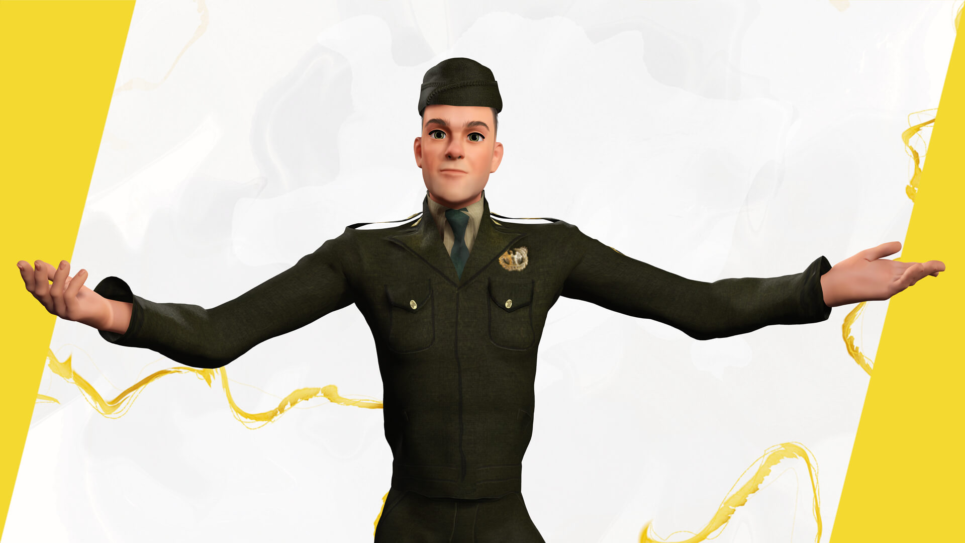 United States Army Soldier Cartoon Character - 3D Model by Elegant Mesh 3D