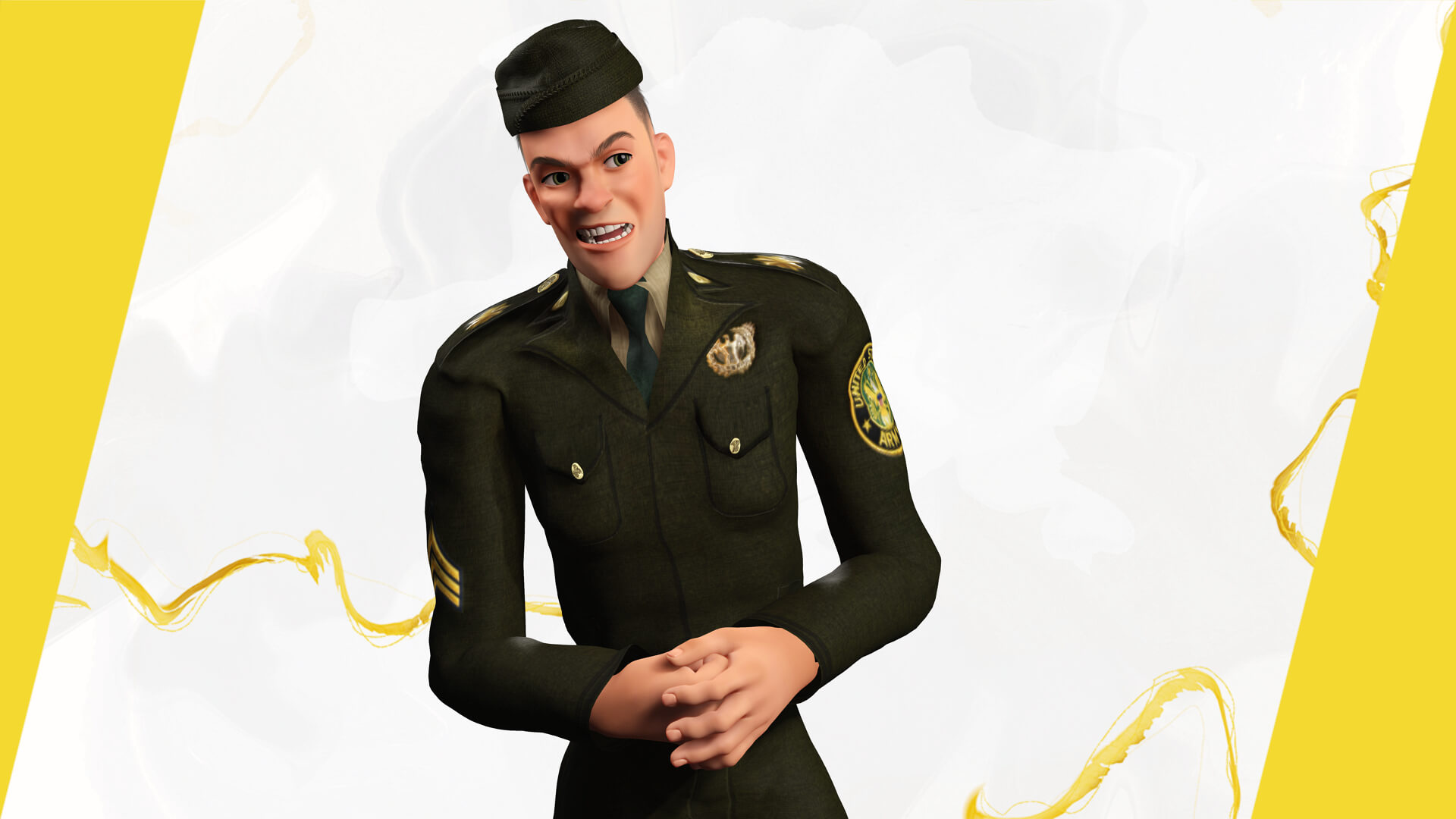 United States Army Soldier Cartoon Character - 3D Model by Elegant Mesh 3D